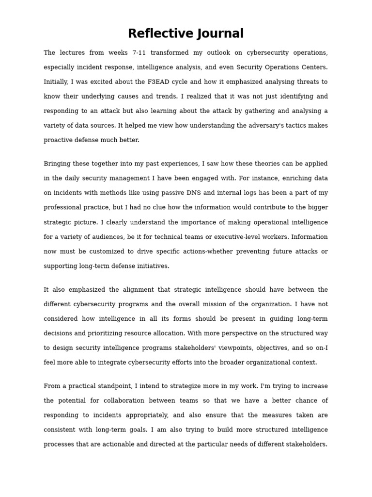 Reflective Journal | PDF