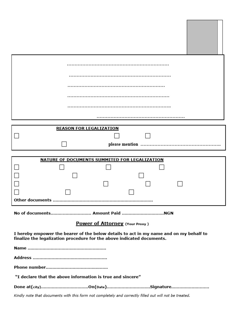 Legalisation Form EN | PDF