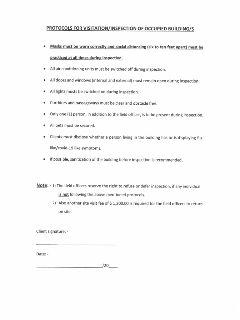 Protocols For Visitation | PDF