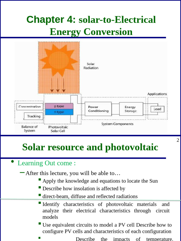Chapter 4 Solar Energy To Electrcity Conversion Solar Photovoltaic | PDF | Photovoltaics | Band Gap
