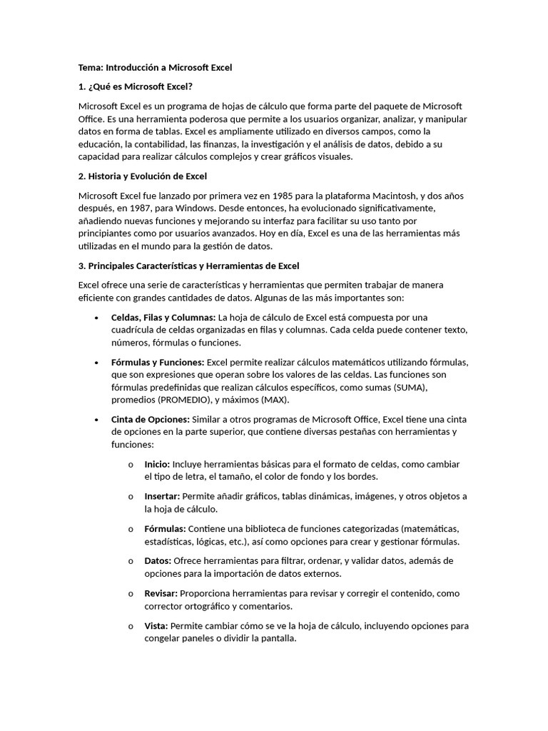 Tema Excel | PDF | Microsoft Excel | Microsoft