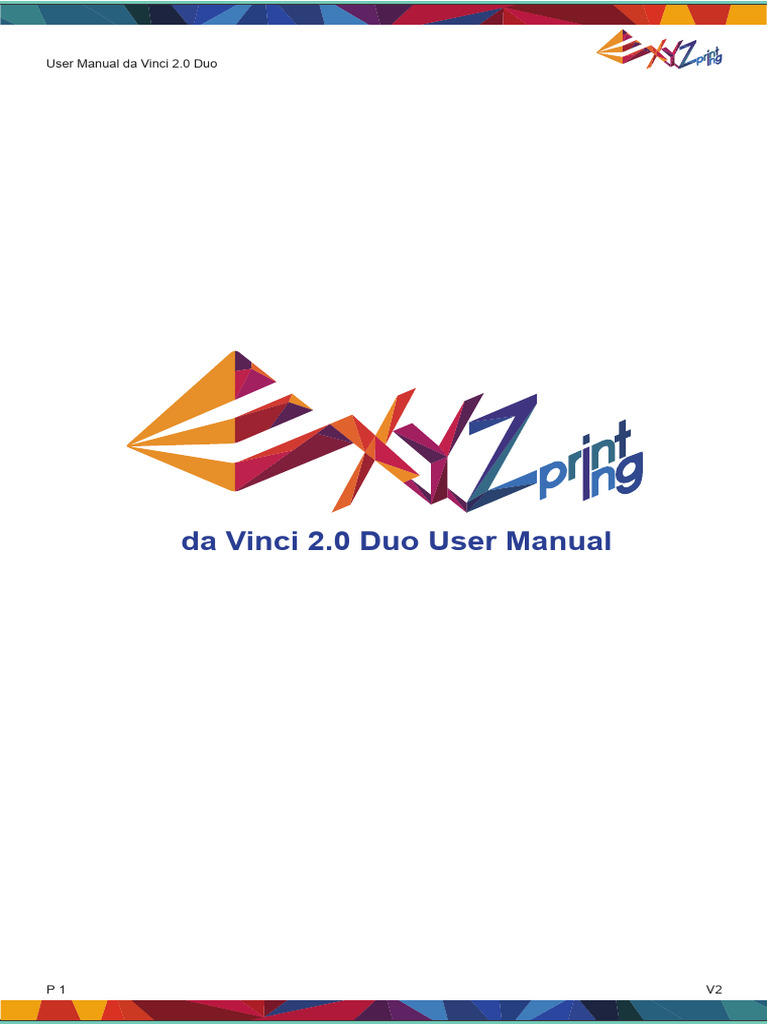 Da Vinci 2.0 Duo - User Manual - EN | PDF | Printer (Computing) | Usb