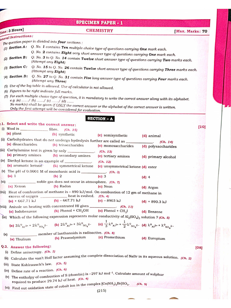 Chem Practice Paper | PDF