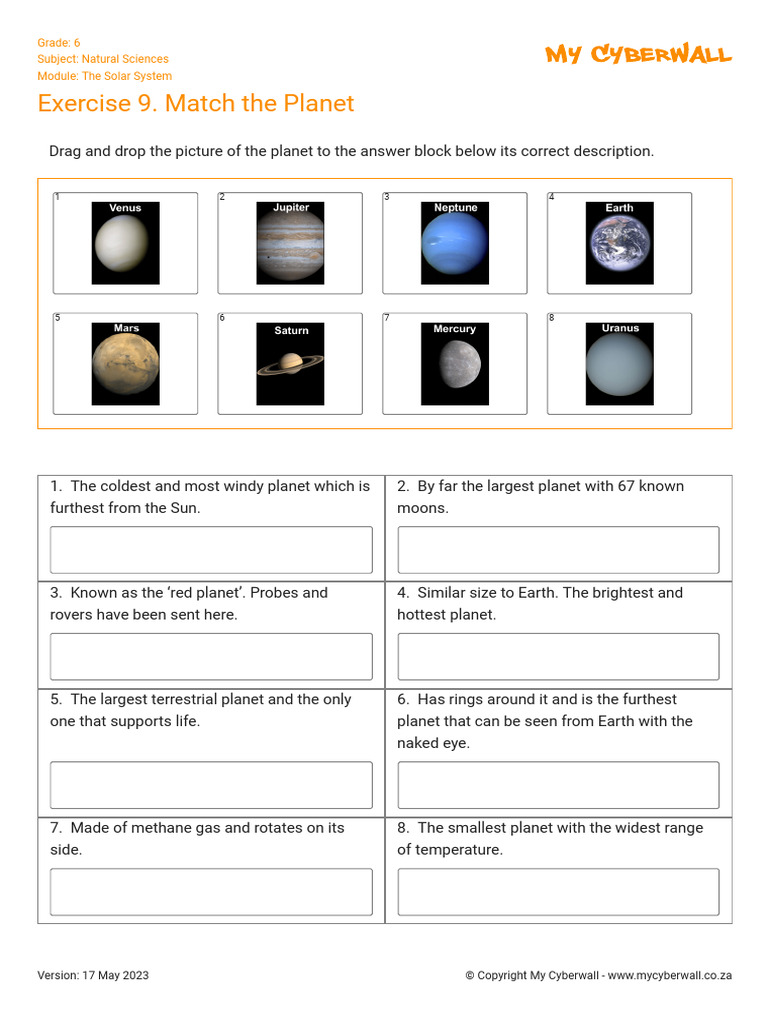 Match The Planet | PDF
