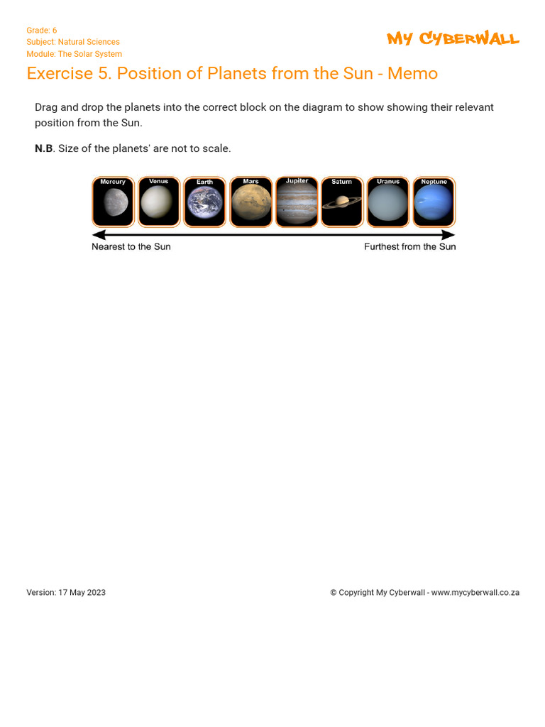 Position of Planets from the Sun | PDF