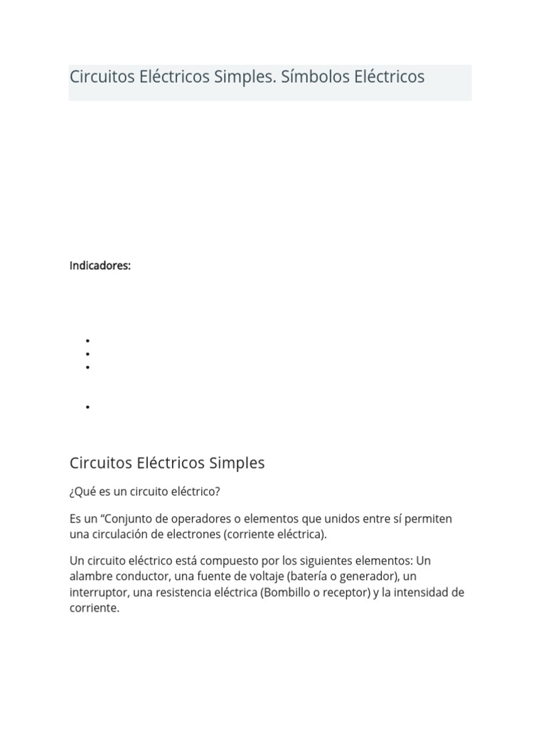TEMA 16. Circuitos Eléctricos Simples | PDF | Red eléctrica ...