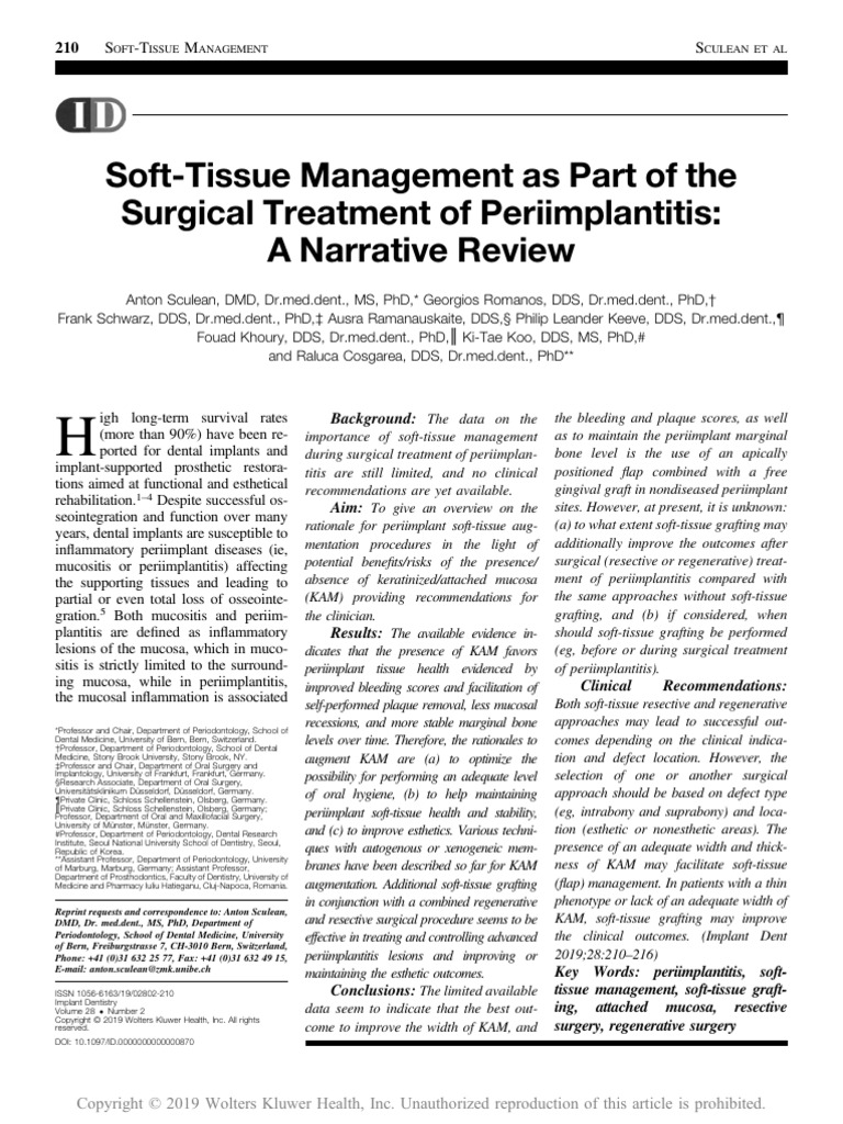 Soft Tissue Management As Part of The Surgical.15 | PDF | Dental ...