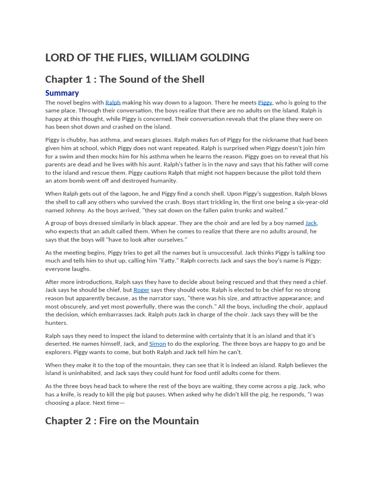 Lord of The Flies-Small Context | PDF