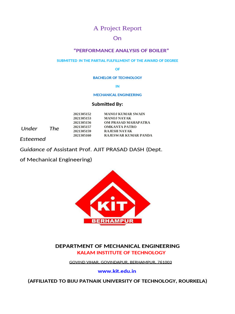 Performance Analysis of Boiler | PDF | Boiler | Steam