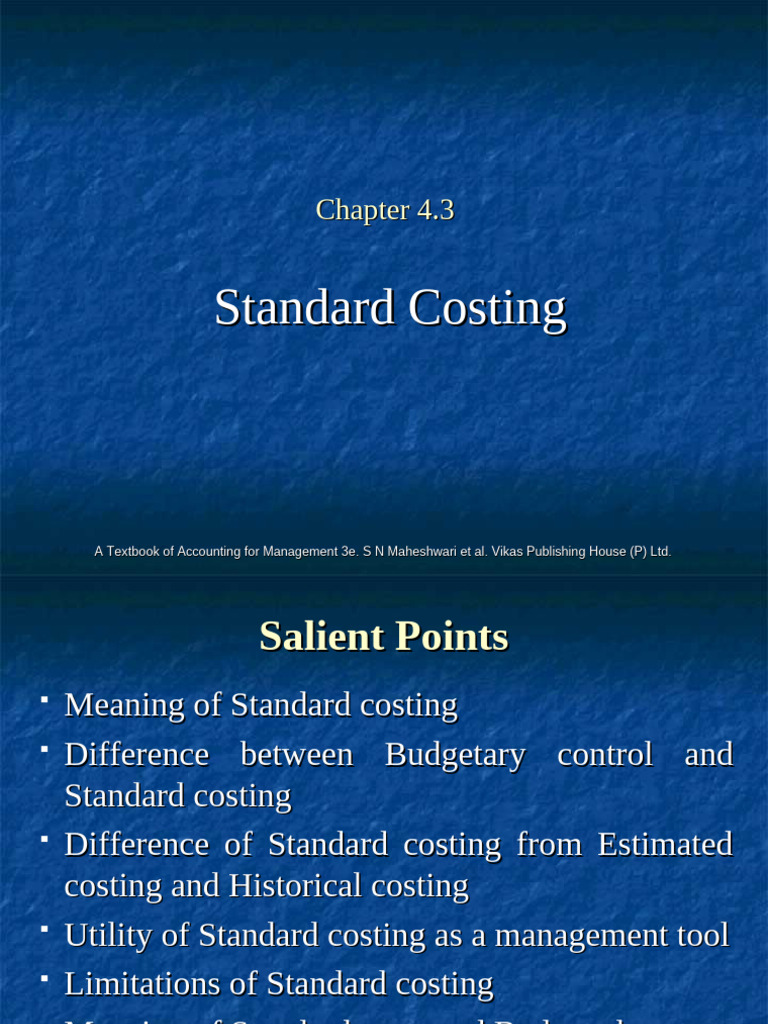 Standard Costing | PDF | Textbook | Cost