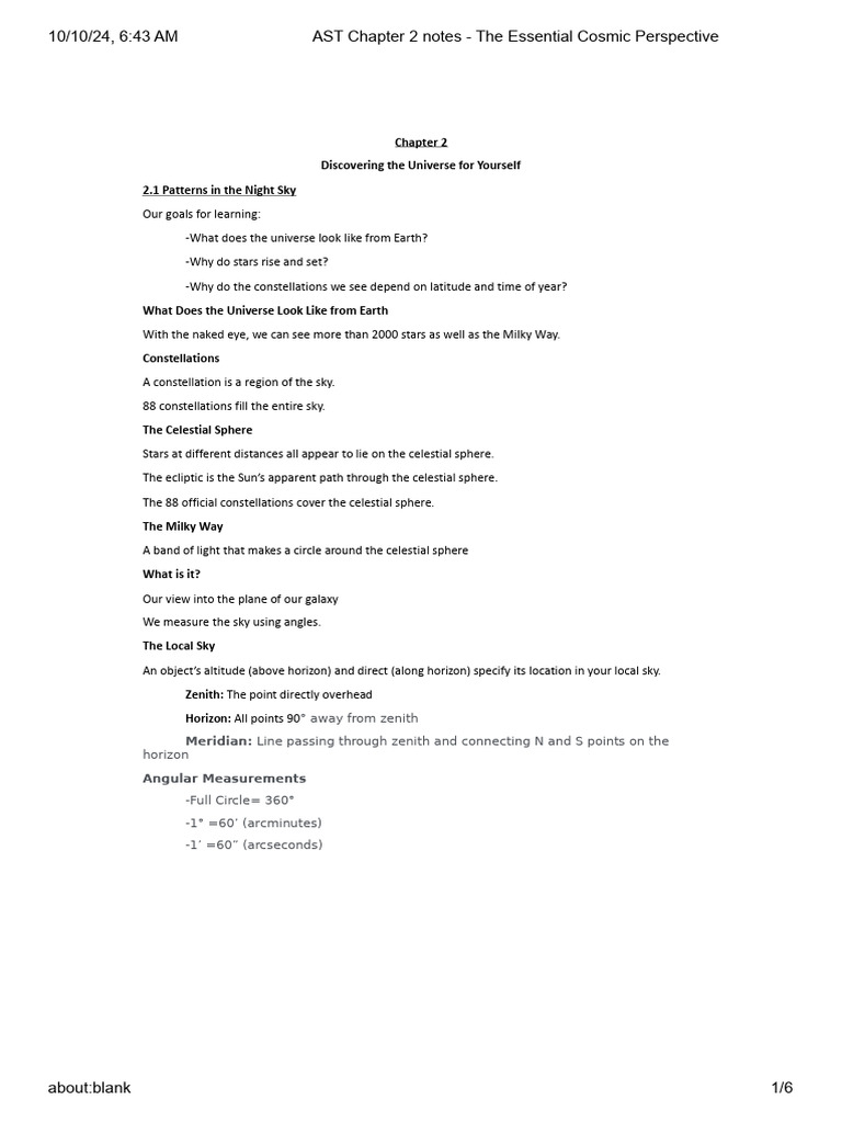 AST Chapter 2 notes - The Essential Cosmic Perspective | PDF | Eclipse ...