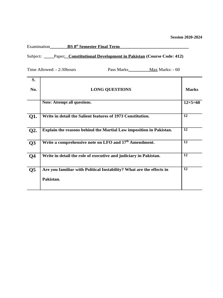 BSCS (8th) Final Paper | PDF