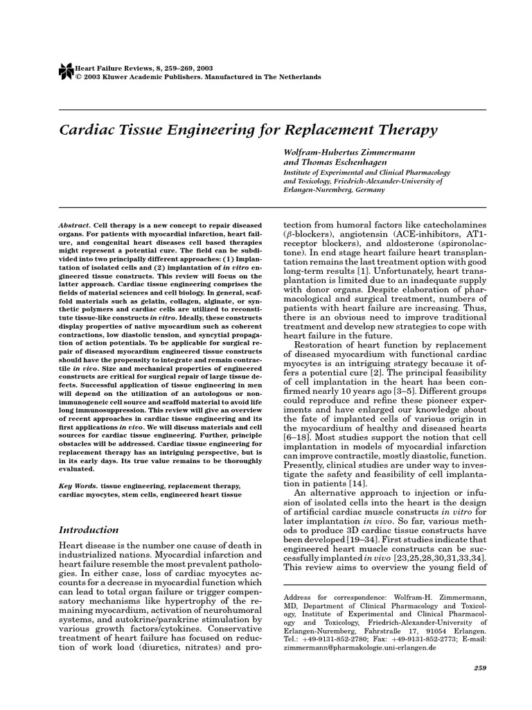 Cardiac Tissue Engineering2 | PDF | Cardiac Muscle | Tissue Engineering