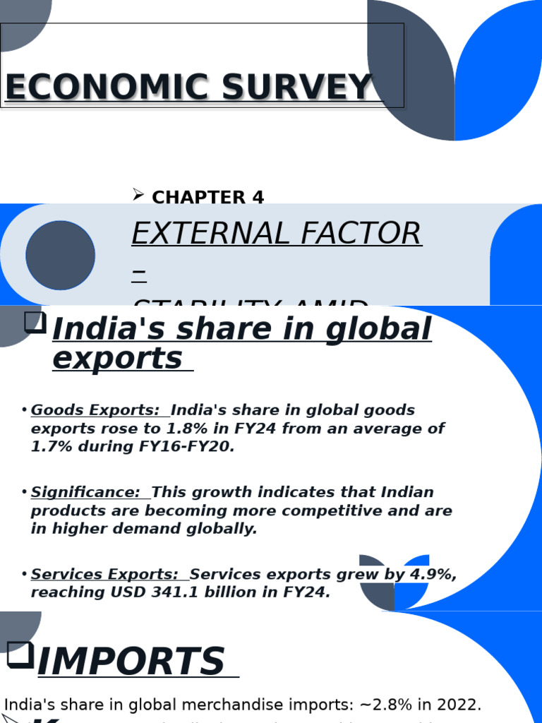 Ankit Economic Survey 2 | PDF | Economic Growth | Exports