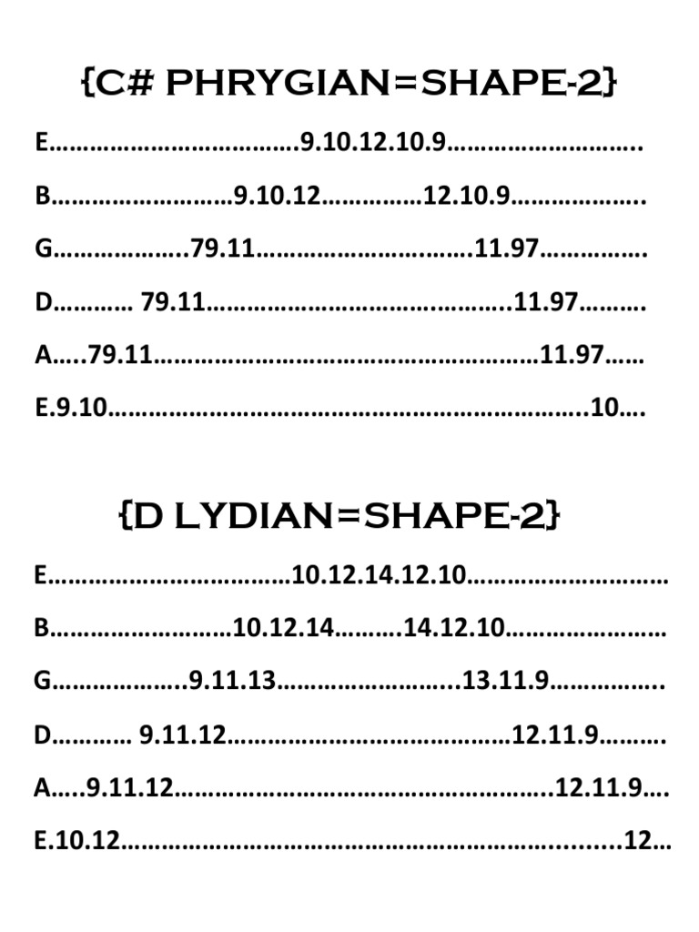 2.Phrygian & Lydian Shape-2 | PDF