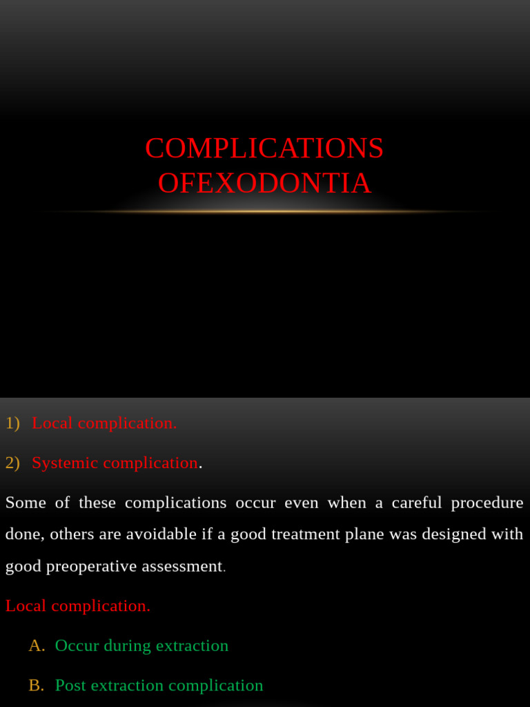 Complications Ofexodontia | PDF