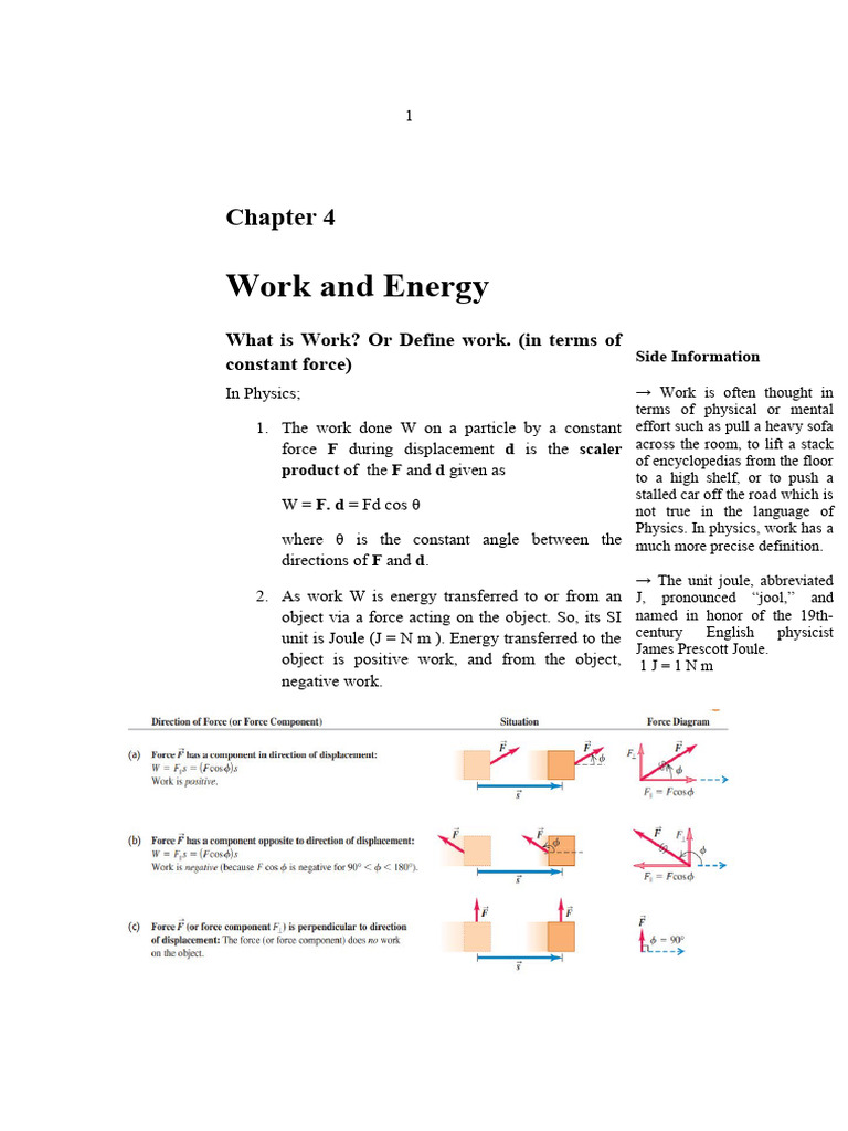 Work and Energy | PDF | Potential Energy | Force