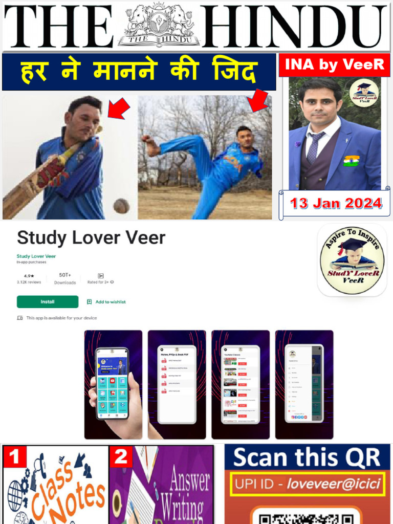 13 January 2024 -The Hindu and Nano Magazine by VeeR | PDF