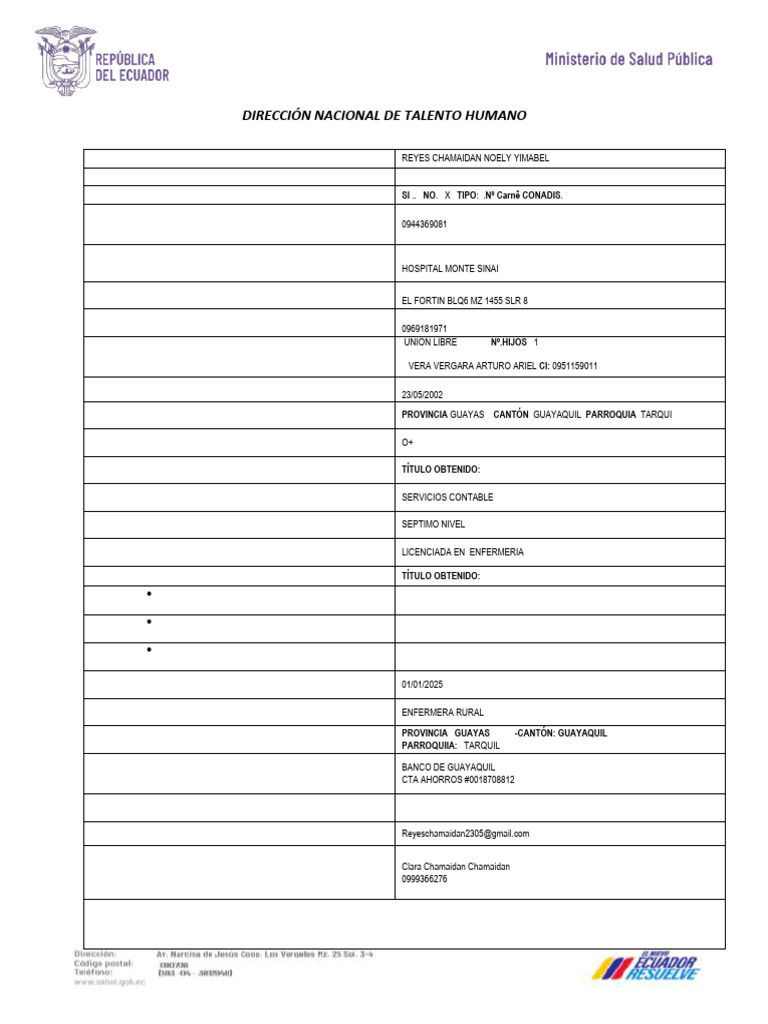 Formulario 001 | PDF