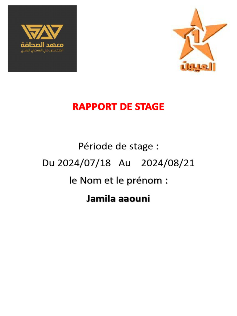 Rapport de Stage V1 | PDF