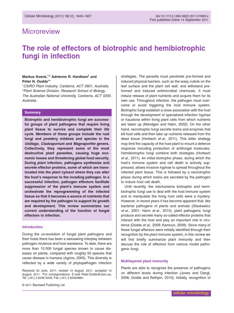 Cellular Microbiology - 2011 - Koeck - The Role of Effectors of ...