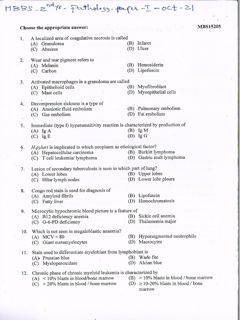 Path MCQ Oct - 21 | PDF