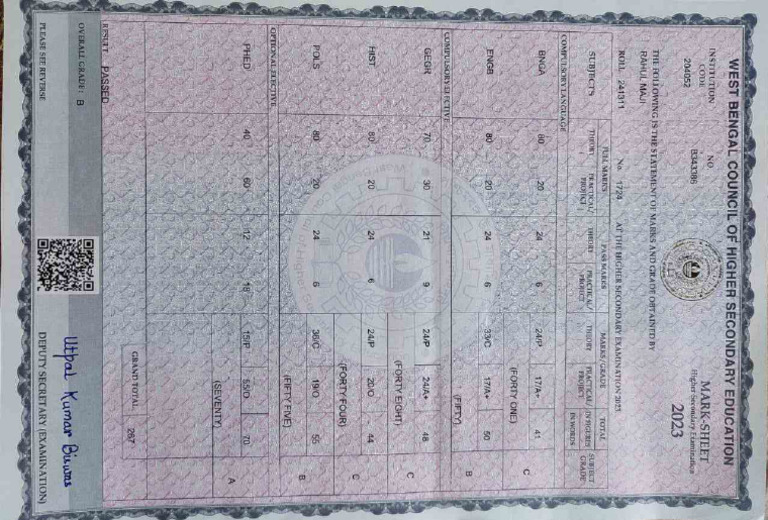 RAHUL HS MARKSHEET 11zon | PDF