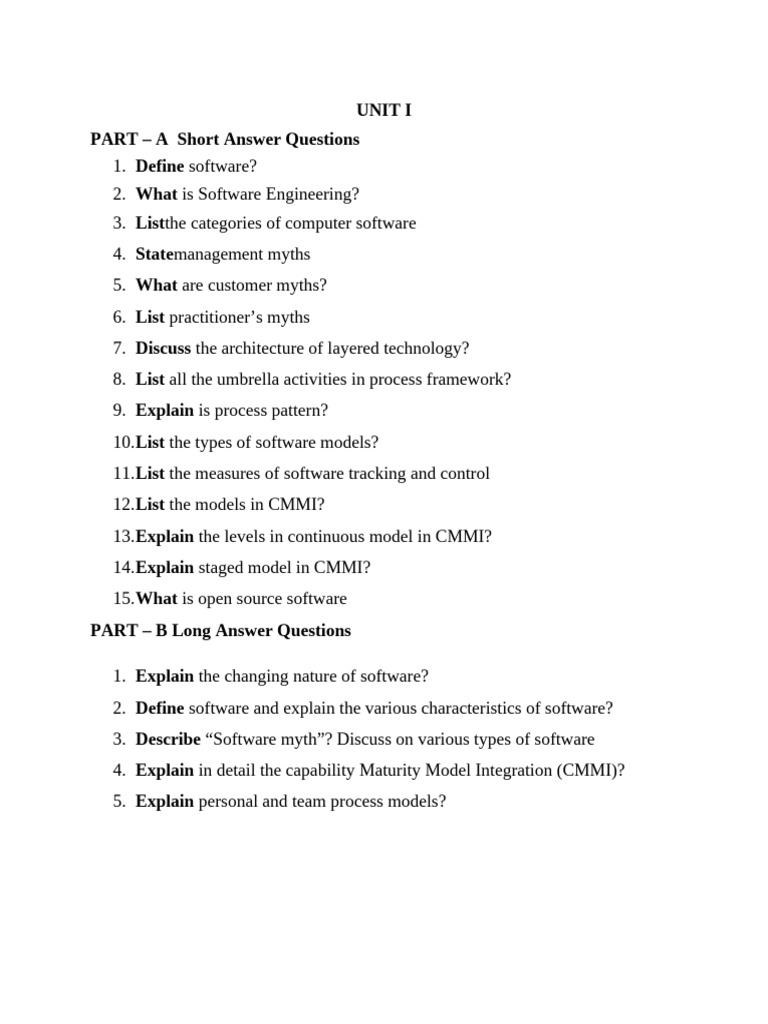 SE Question Bank | PDF | Software Quality | Information Technology