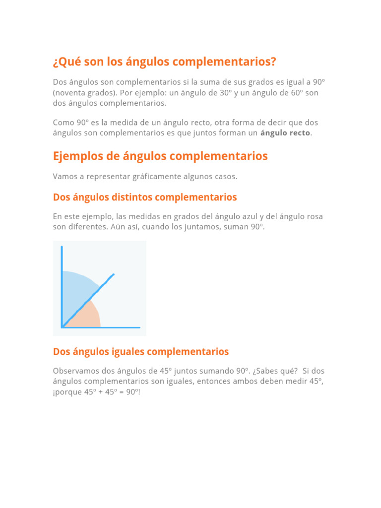 Angulos Complementarios | PDF