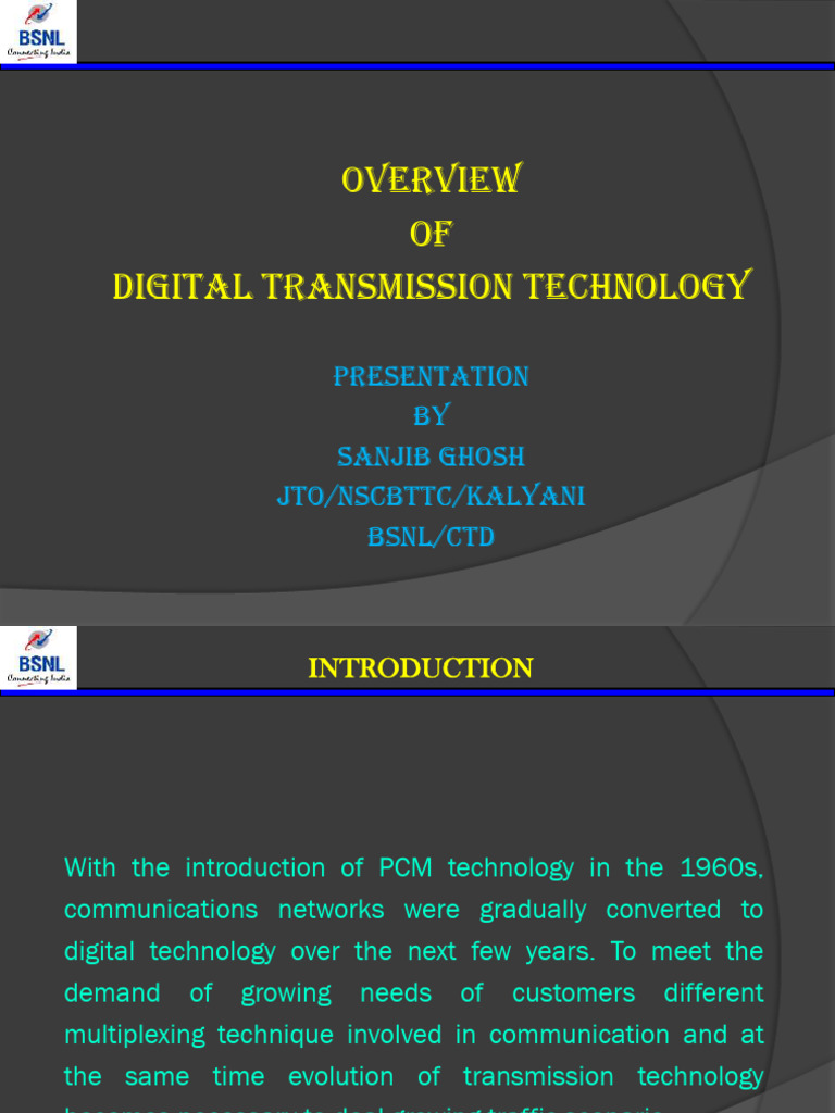 Overview of Digital Transmission Technology (4) | PDF | Sampling (Signal Processing) | Multiplexing