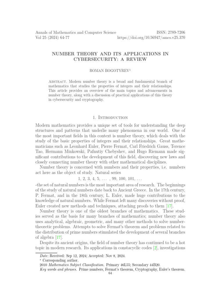 amcs_370-3 | PDF | Prime Number | Cryptography