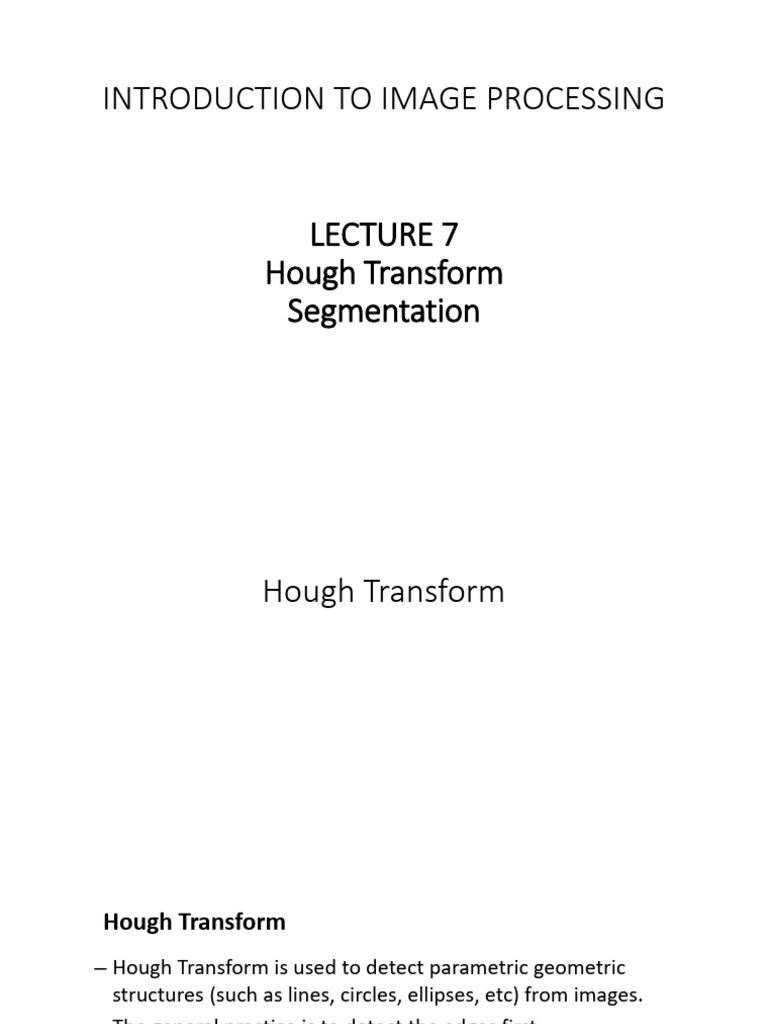 Image Processing LECTURE 7 | PDF | Image Segmentation | Artificial Intelligence