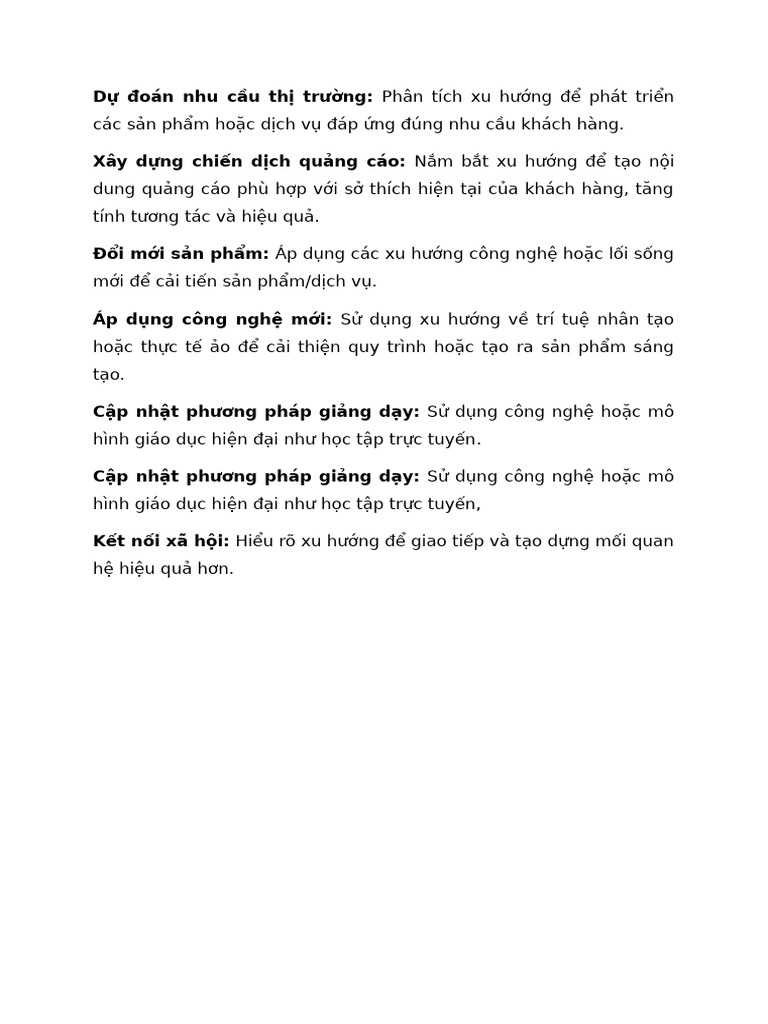 Ứng Dụng Kĩ Năng Nắm Bắt Xu Hướng | PDF