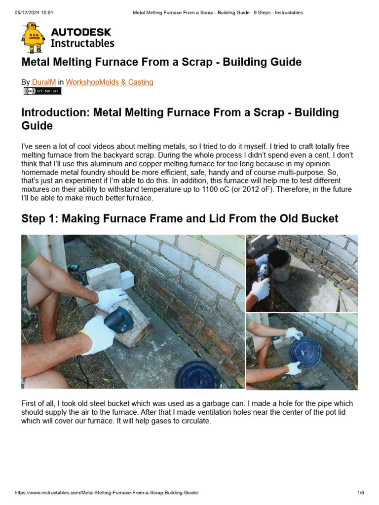 Metal Melting Furnace From a Scrap - Building Guide _ 9 Steps ...