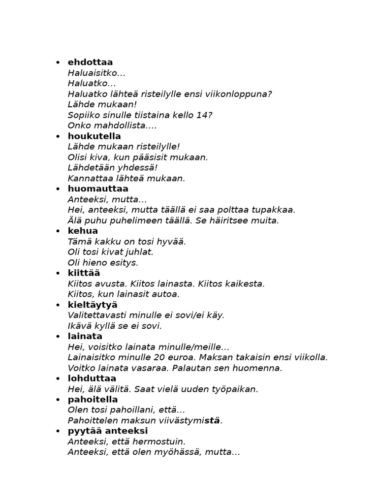 Hyödylliset Verbit | PDF