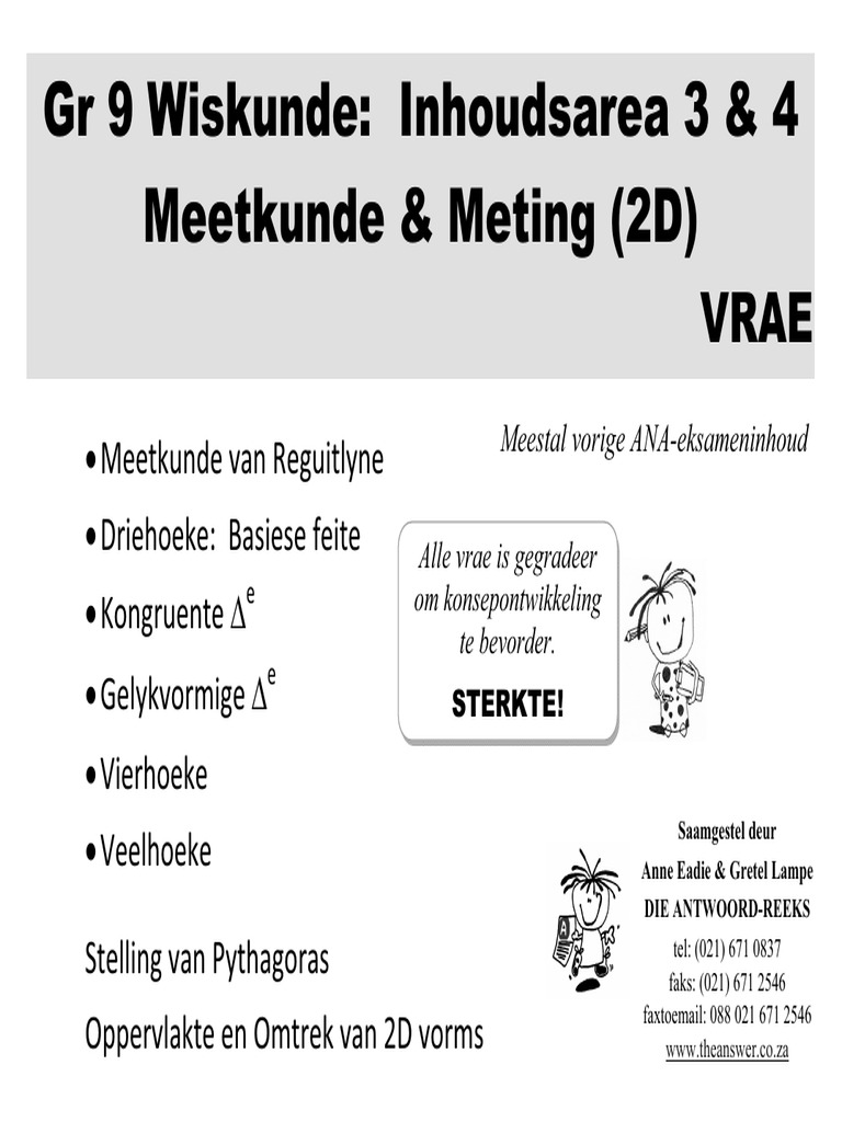 gr9 k2 Wiskunde Hersiening Meetkunde Meting Vrae Antwoord Reeks | PDF