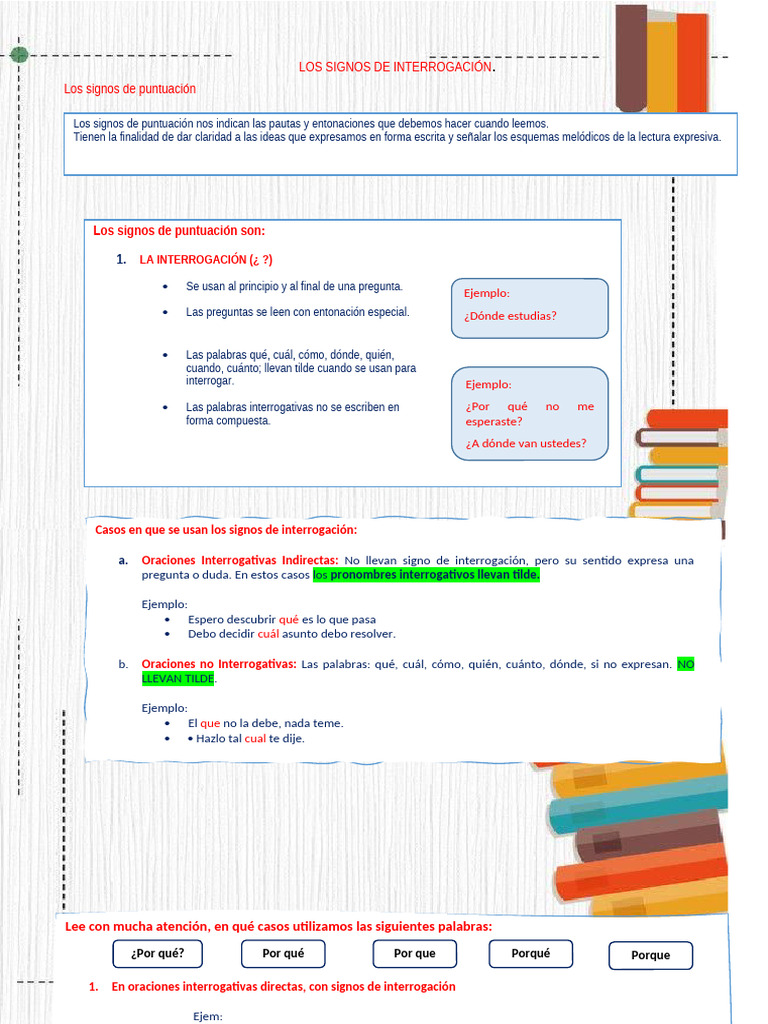 Uso y Ejemplos de Signos de Interrogación | PDF | Puntuación | Lingüística