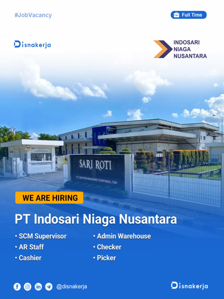Lowongan Kerja PT Indosari Niaga Nusantara - DISNAKERJA | PDF