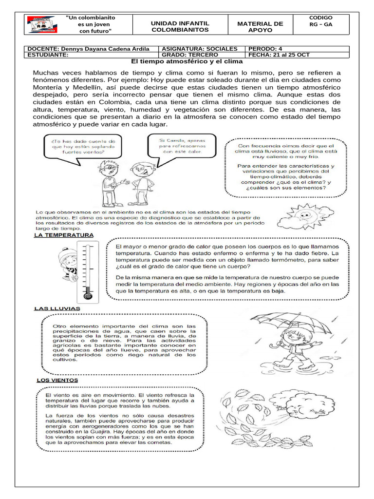TERCERO EL ESTADO DEL TieMPO Y EL CLIMA | PDF