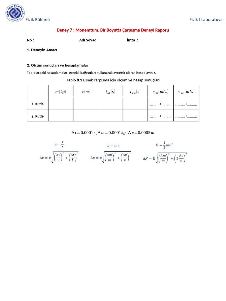 Deney 07 FizikLabRapor Doldurulmus | PDF