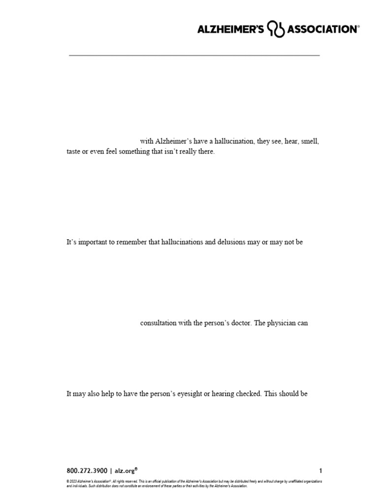 Alzheimers Dementia Hallucinations Delusions Paranoia Ts | PDF | Paranoia | Hallucination