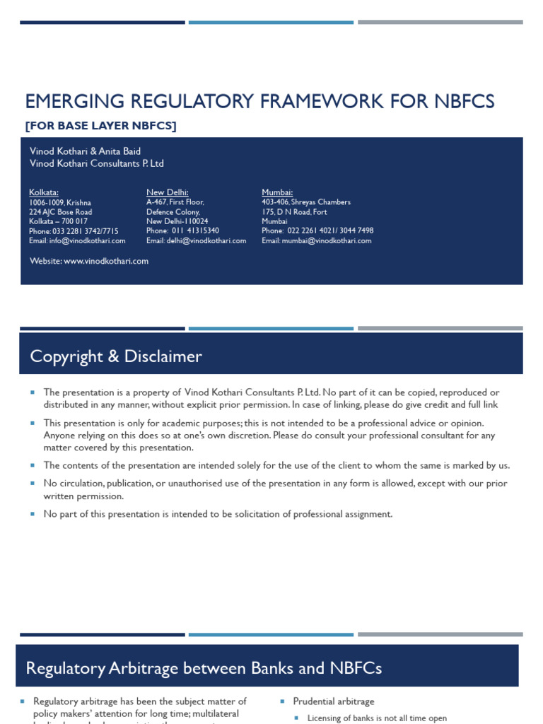 Regulatory Framework for Base Layer NBFCs | PDF | Non Bank Financial ...