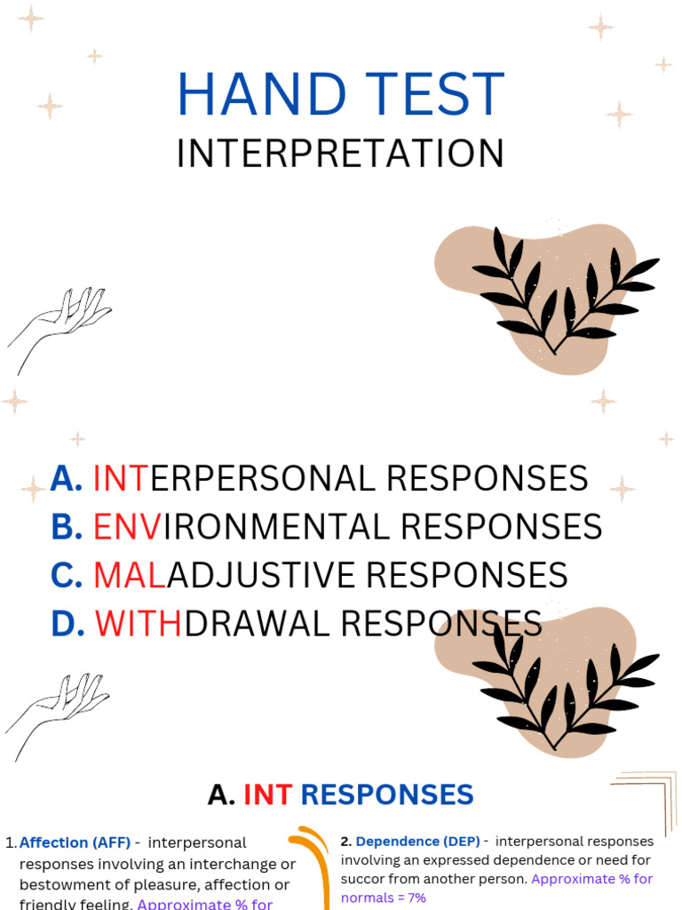 Hand Test Scoring and Interpretation Guide | PDF | Hand