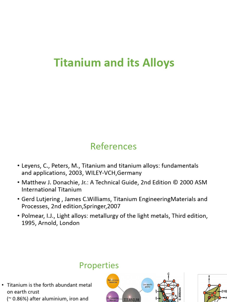 Titanium Alloys Notes | PDF | Titanium | Alloy