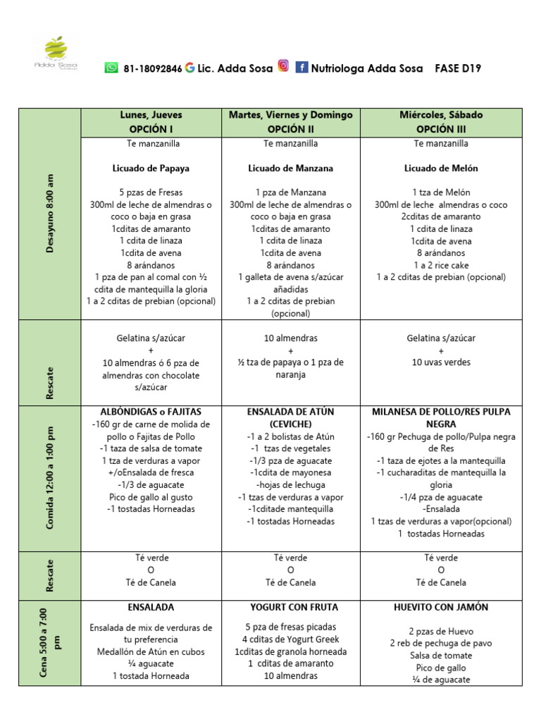 Dieta para Bajar de Peso | PDF | Cocina occidental | Alimentos