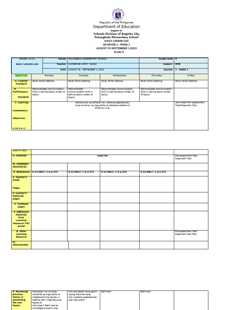 G3 WEEK1 DLL MTB | PDF