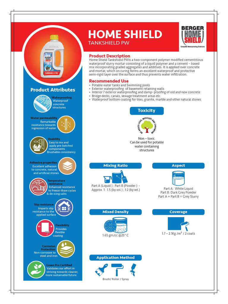 TANKSHIELD PW Data Sheet | PDF | Concrete | Water
