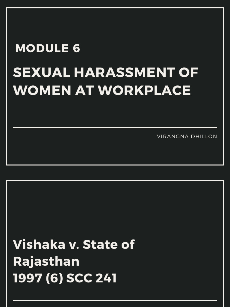 Labour Law 1 - Module 6 | PDF | Sexual Harassment | Harassment