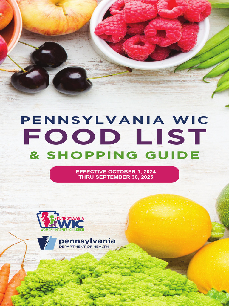 Pennsylvania WIC Food List 2024-2025 | PDF | Whole Grain | Milk