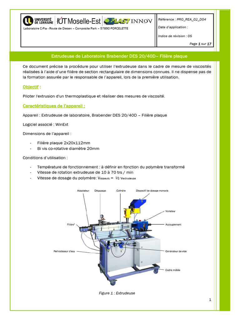 Mode opératoire pour extrudeuse bi-vis | PDF | Polymères organiques ...